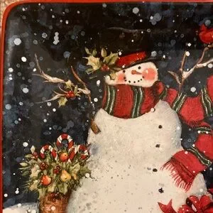 Certified International | Holiday | Festive Snowman Holiday Plate ...